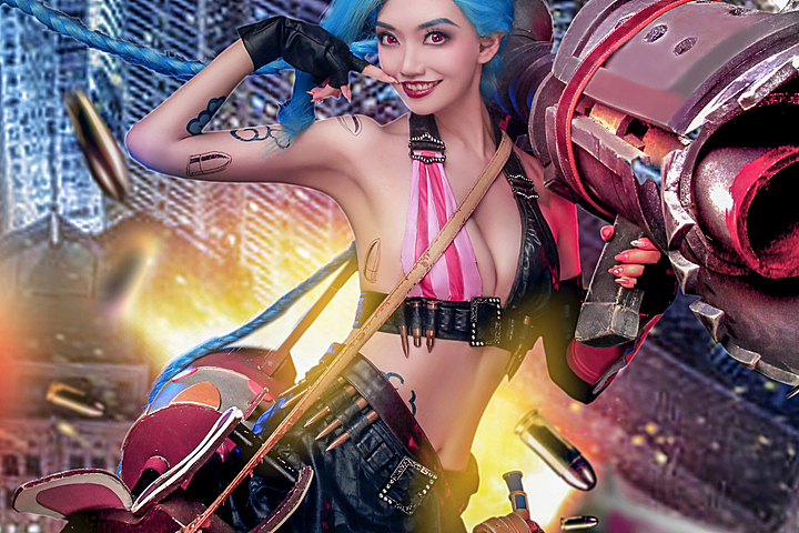 《英雄联盟》金克丝原皮cosplay – VVCON美瞳网